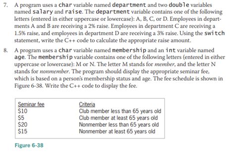 solved 7 a program uses a char variable named department
