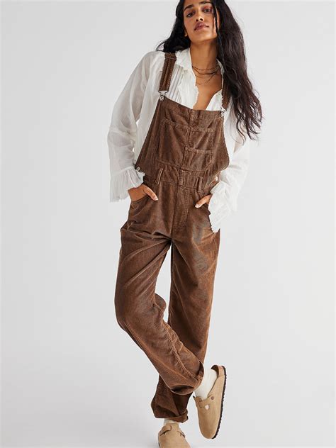 Free People Ziggy Cord Overalls In Brown Lyst