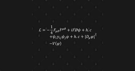 Standard Model Of Particle Physics Lagrangian Lagrangian Of The Universe Equation T Shirt