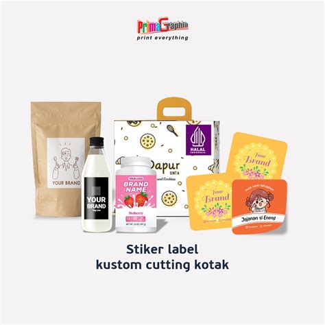 Jual Cetak Stiker Label Kotak Vinyl Custom Logo Desain Template Shopee Indonesia