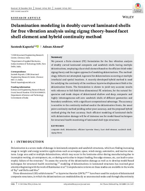 pdf delamination modeling in doubly curved laminated shells for free
