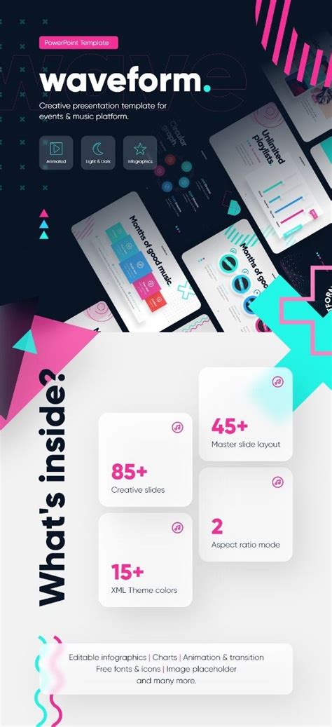 Waveform Music PowerPoint Presentation Template Template Fully Animated Plantas
