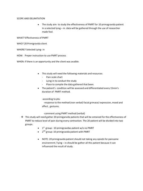 Scope And Delimitation