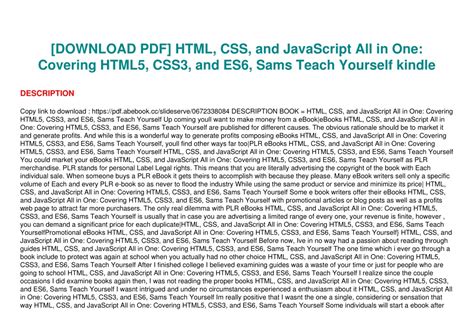 Ppt Download Pdf Html Css And Javascript All In One Covering