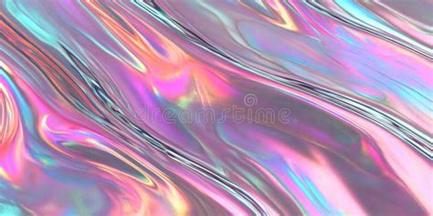 Glossy Iridescent Waves In Metallic Pastel Pink Blue And Purple Tones Stock Image Image Of