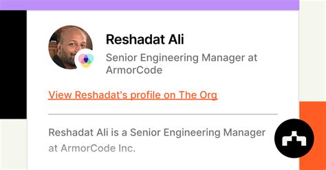 Reshadat Ali Senior Engineering Manager At Armorcode The Org