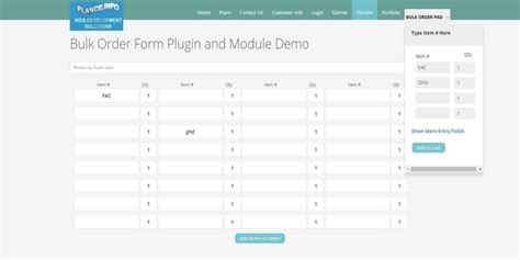 Bulk Order Form Virtuemart Plugin By Flance100 Codester
