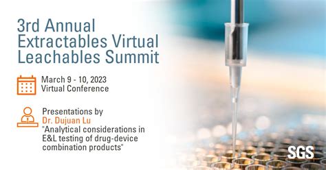 Sgs Health Science On Linkedin 3rd Annual Extractables And Leachables Summit 2023