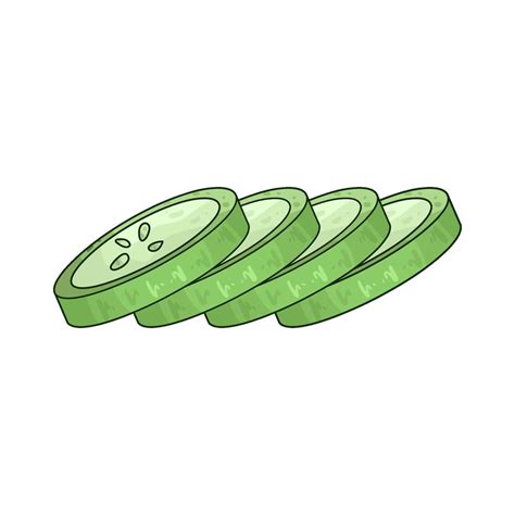 Cucumber Slice Illustration 60100895 Vector Art At Vecteezy