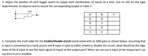 Solved Adjust The Position Of Each Toggle Switch To Chegg Com