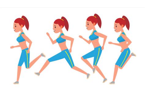 Female Running Vector Animation Frames Graphic By Pikepicture Creative Fabrica