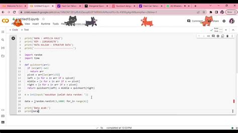 Membuat Sebuah Program Phyton Untuk Mengurutkan List Menggunakan Algorotma Quicksort Youtube