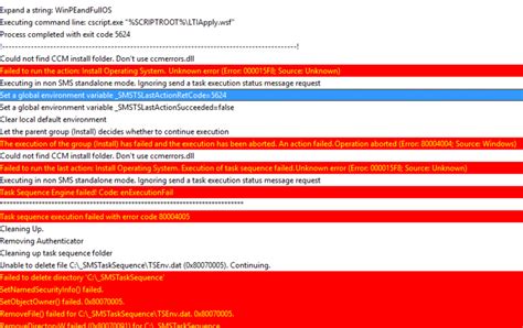 mdt log files 10 errors 2 warnings software spiceworks community