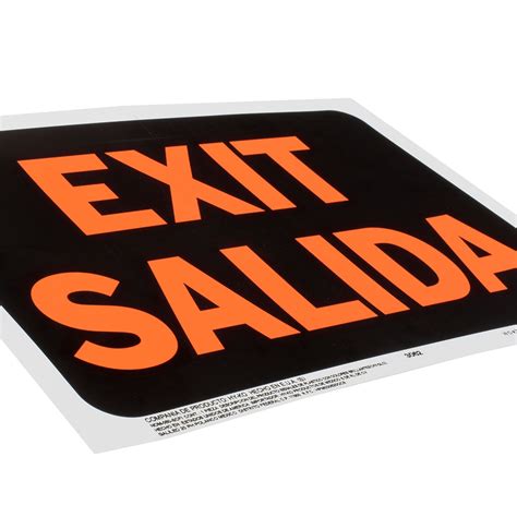LETRERO DE PLÁSTICO PARA PARED SALIDA 21 5 X 30 5 CM The Home Depot México