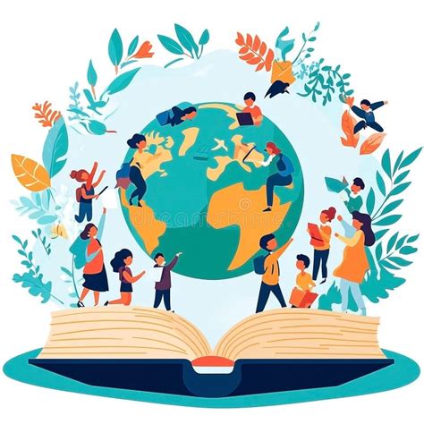 Global Learning Community Growth Knowledge Education Illustration Stock