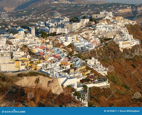 Thira Santorini Greece Sunsrt Stock Image Image Of Sunsrt Fira