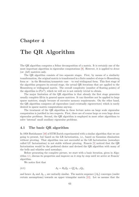 pdf the qr algorithm · the qr algorithm the qr algorithm computes a