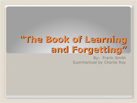 learning and forgetting