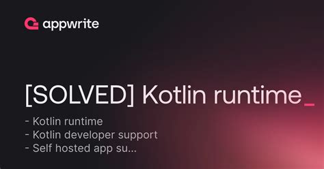 [solved] kotlin runtime threads appwrite