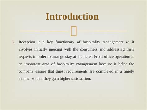 Front Office Operations In Hospitality Management