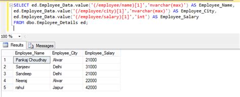 Xml Data Type In Sql Server