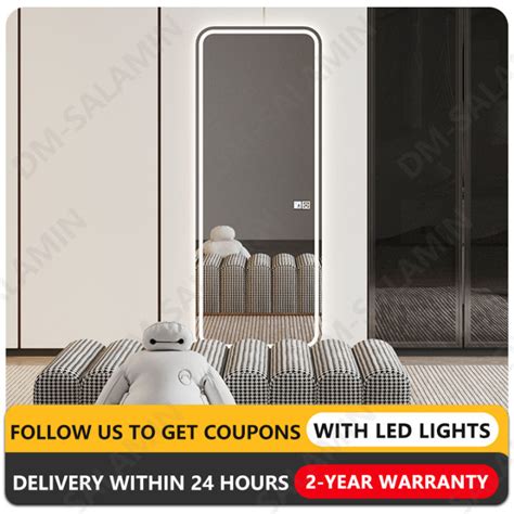 Wall Mounted Full Body Mirror With Lights Home Cloakroom Mirror Light