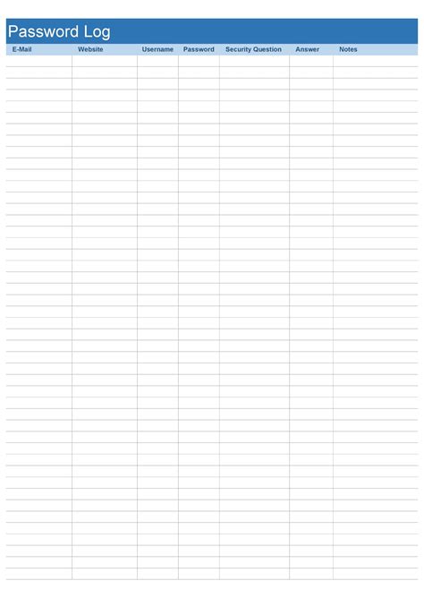 Password Log Template Excel Premium Vector Password Log Book