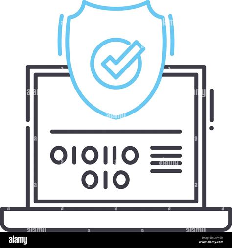 Access Check Line Icon Outline Symbol Vector Illustration Concept Sign Stock Vector Image