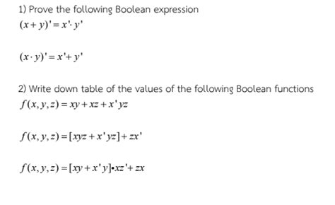 solved 1 prove the following boolean expression x y x
