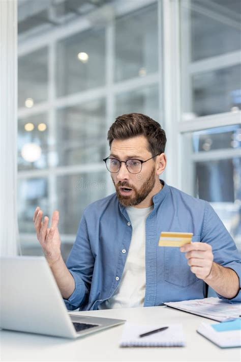 Money Transfer Error Fraud Man Got Money Blocked While Working Inside Office With Laptop