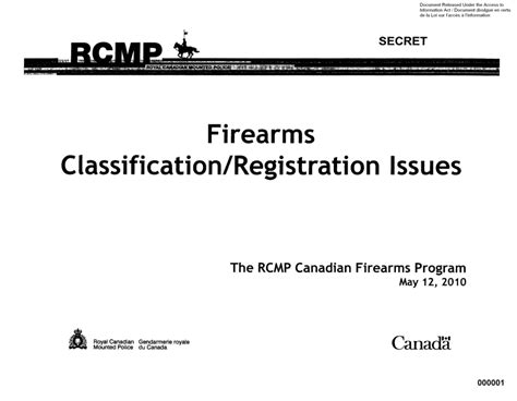 ‘secret Rcmp Files On Firearm Classification Registration 2010