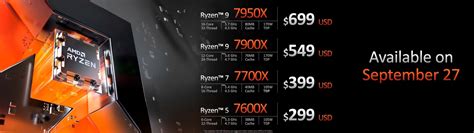 Amd Reveals Official Details Prices Specs And Performance For Ryzen 7000 Cpu Series