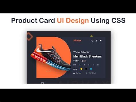 Product Card UI Design Using CSS Creative E Commerce Card Design YouTube