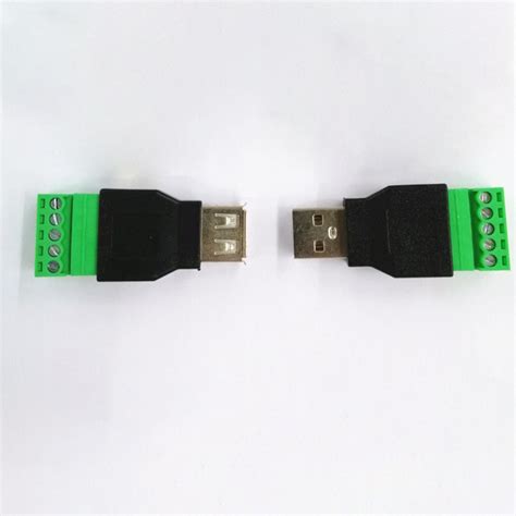 Usb A公绿色端子连接鼠标键盘usb延长连接器5pin转接头免焊接插头 阿里巴巴