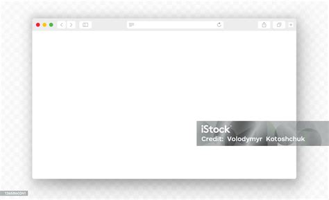Browser Window Realistic Blank Browser Window With Toolbar And Shadow