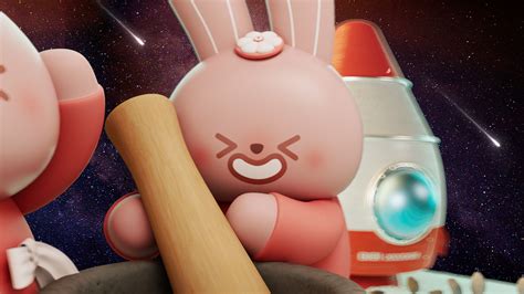 한가위 토끼 Korean Thanksgiving Rabbit Behance