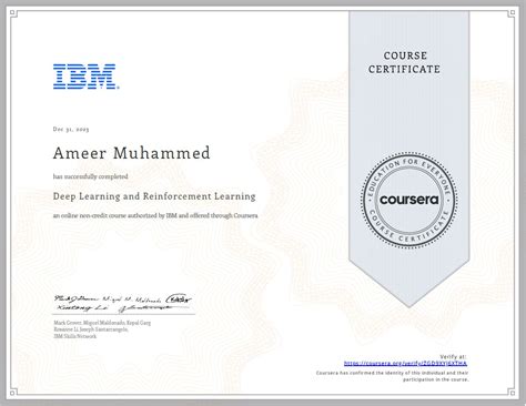 Deeplearning Reinforcementlearning Ai Coursera Certification Continuouslearning Ameer