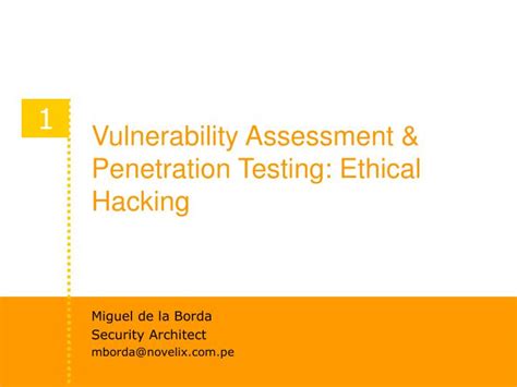 ppt vulnerability assessment and penetration testing ethical hacking