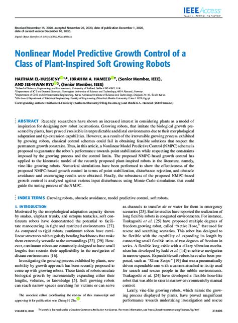 Pdf Nonlinear Model Predictive Growth Control Of A Class Of Plant