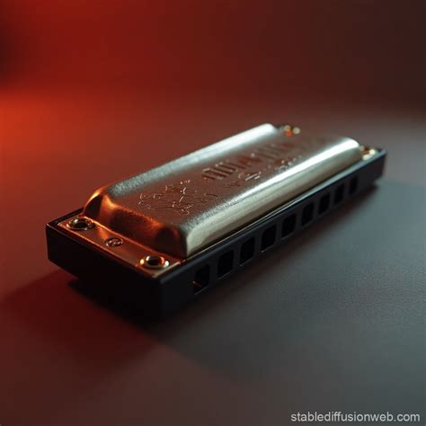 Realistic Harmonica On A Contrasting Background Stable Diffusion Online