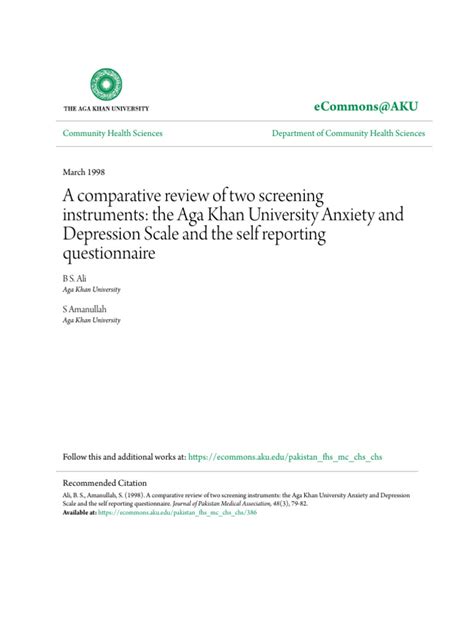 a comparative review of two screening instruments the aga khan u