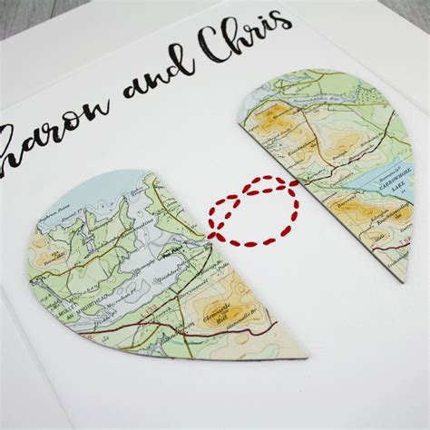 Love Knot T Map Heart Wedding T Map Keespake T