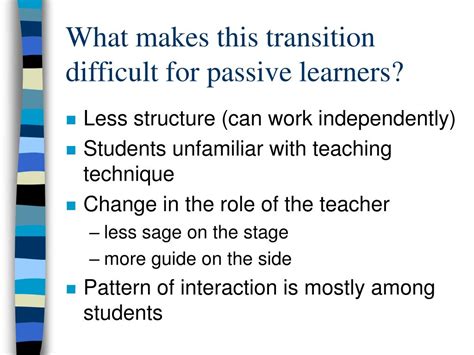 Ppt Helping Passive Learners To Become Active Learners Powerpoint