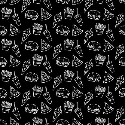 Ilustración De Fondo De Comida Rápida De Vector Dibujado A Mano Y Más