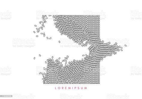 Irregular Array Or Matrix Of Random Ovals Background Breaking Down Into Small Fragments Stock