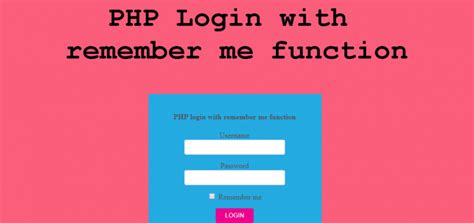 Php Login Code With Remember Me Login Details Phpgurukul