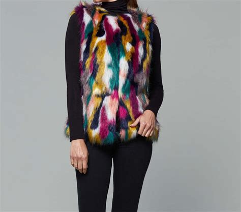 Multicolor Faux Fur Vest Dolce Cabo