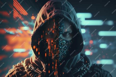 Premium Ai Image Futuristic Hacker Cyber War Hacker In Abstract