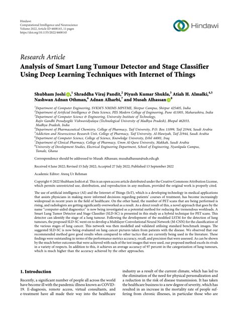 Pdf Analysis Of Smart Lung Tumour Detector And Stage Classifier Using