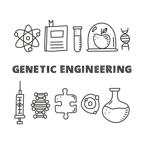 Poster With Lettering And Doodle Genetic Engineering Icons 27156993